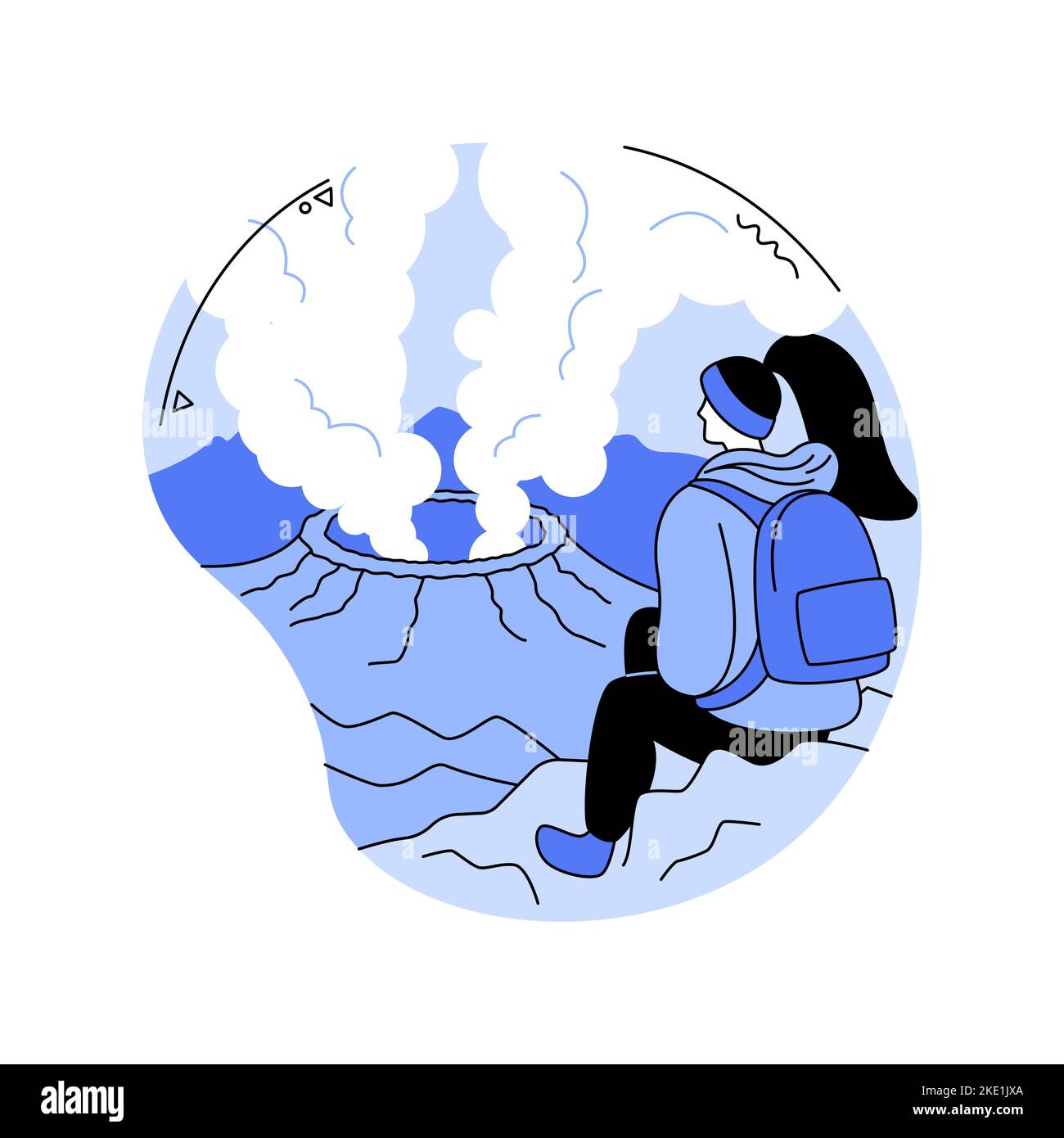 Climb a volcano isolated cartoon vector illustrations Stock Vector ...