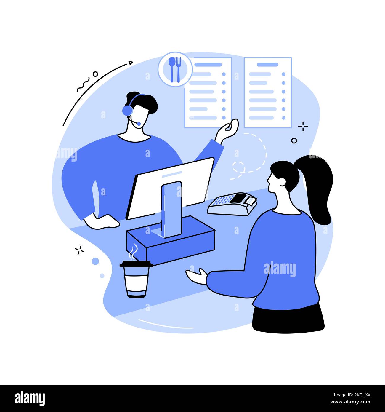 Taking food orders isolated cartoon vector illustrations Stock Vector ...