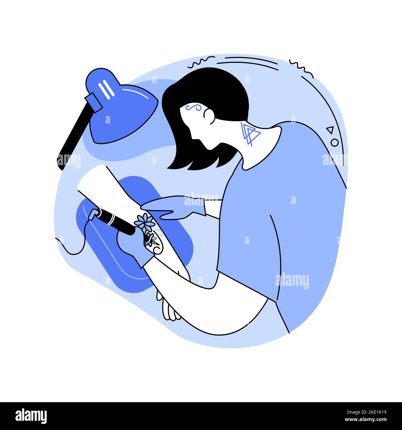 Making tattoo isolated cartoon vector illustrations Stock Vector Image ...