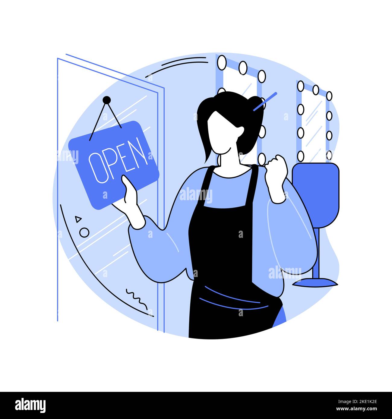 Opening beauty salon isolated cartoon vector illustrations Stock Vector ...