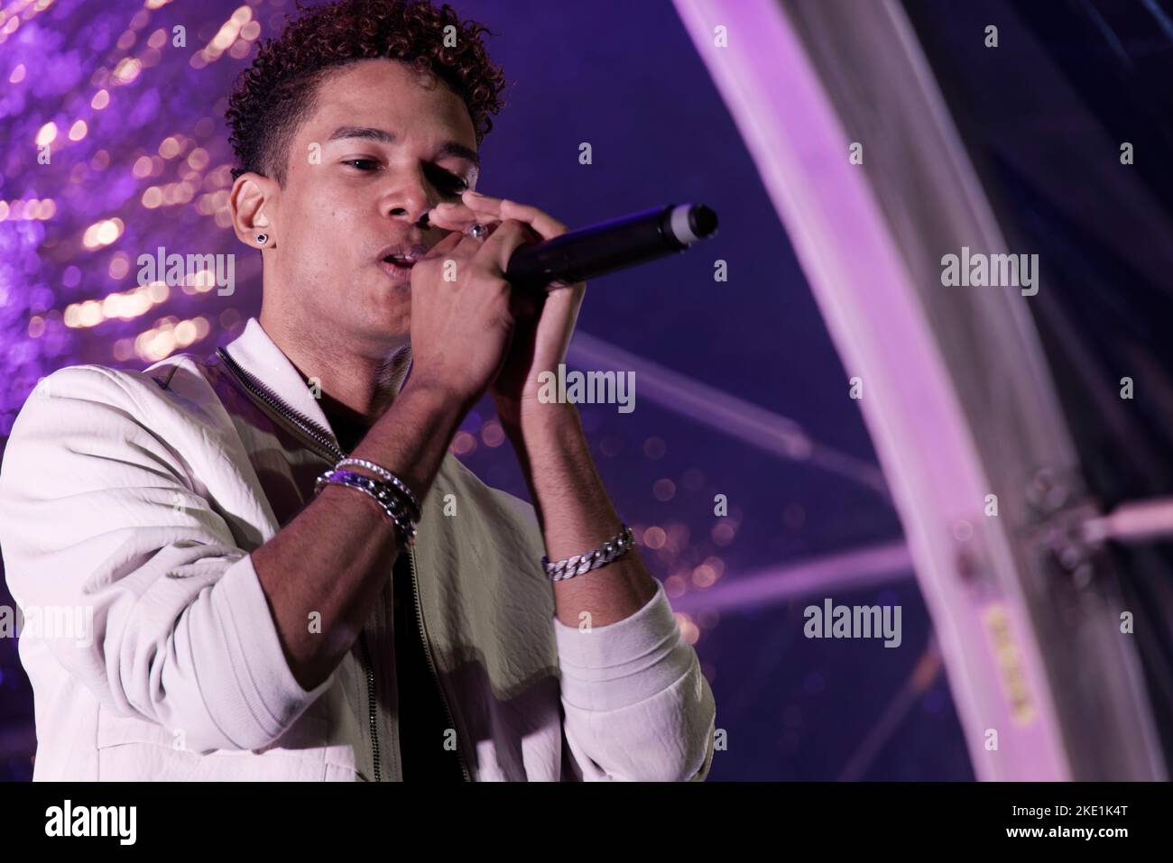 Saint-Malo, France. 5th Nov, 2022. Antonny Drew performs with Tanmpo Klassik Live at the village ...