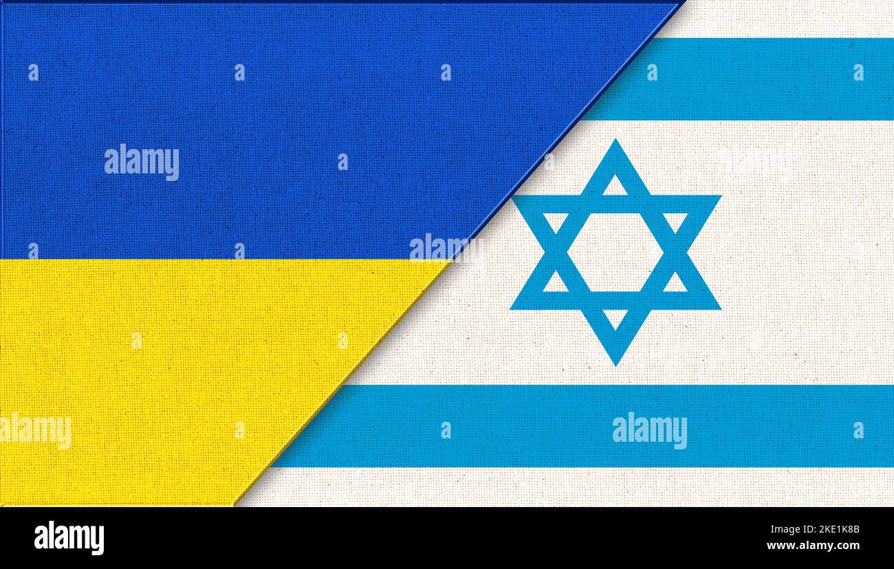 Flag of Ukraine and Israel - 3D illustration. Two Flags Together ...