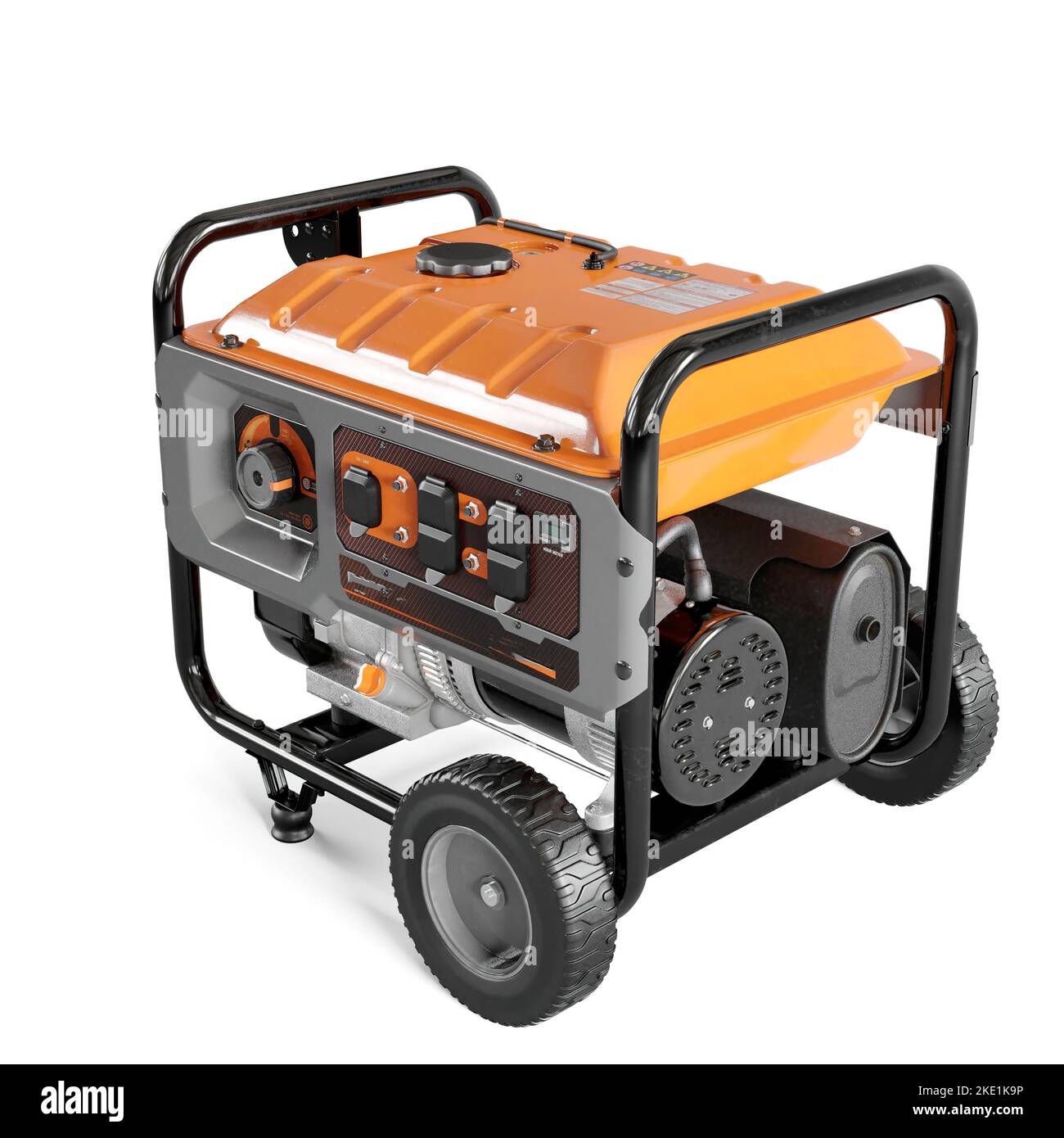 A 3d rendering of a portable petrol generator isolated on white ...