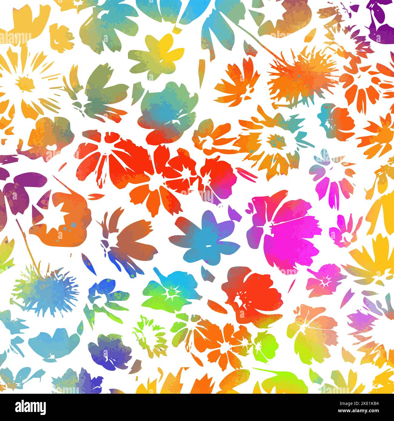 Square background of colored small flowers. Vector illustration Stock ...