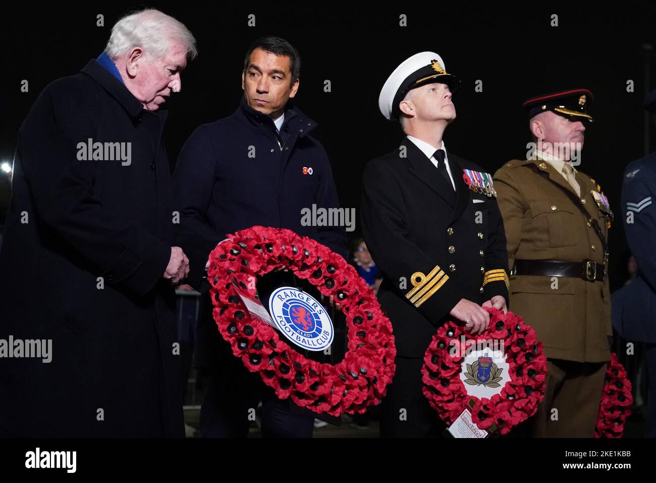 (L-R) Former Rangers player John Greig and Rangers manager Giovanni Van ...