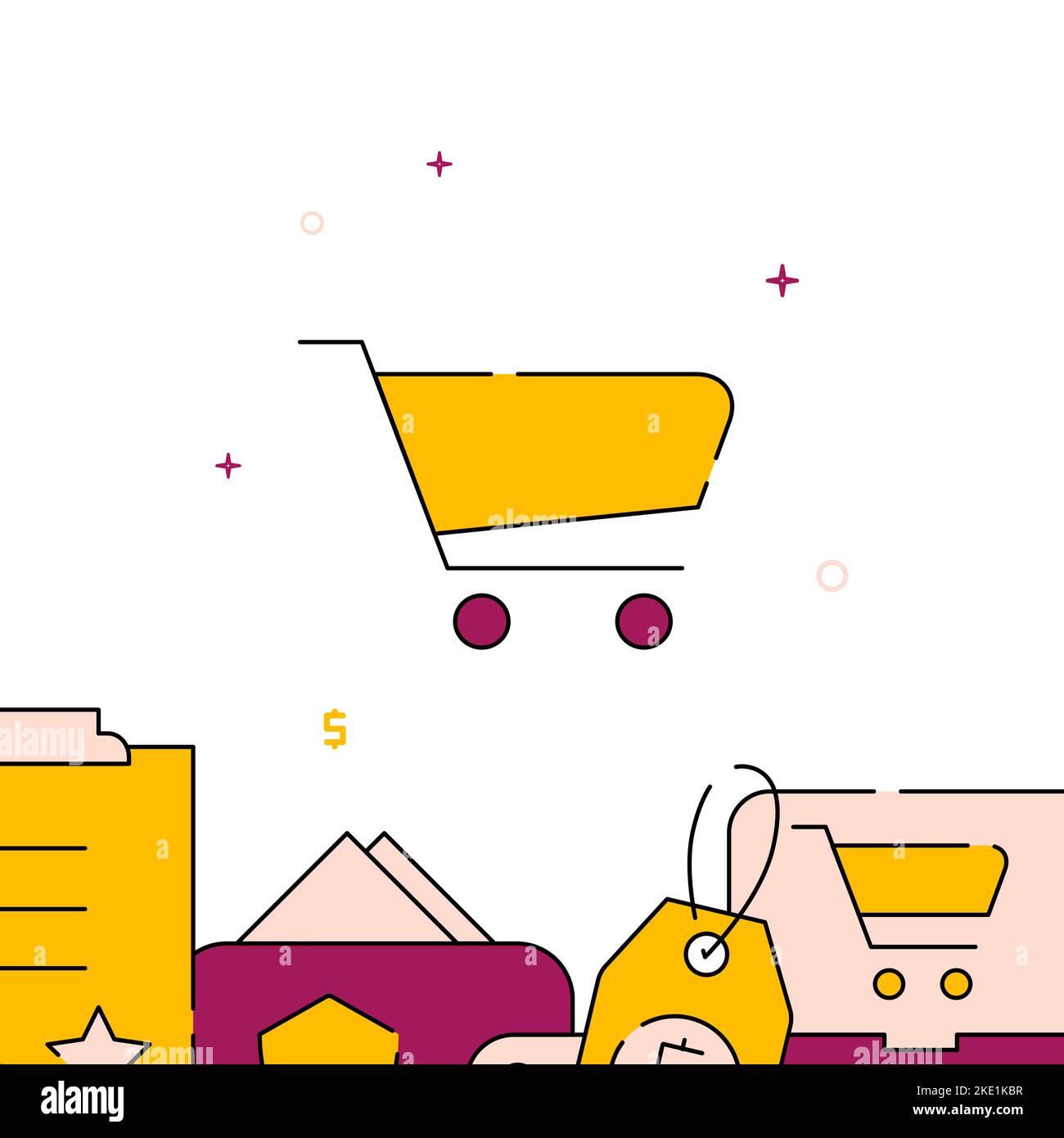 Minimalistic cart art hi-res stock photography and images - Alamy