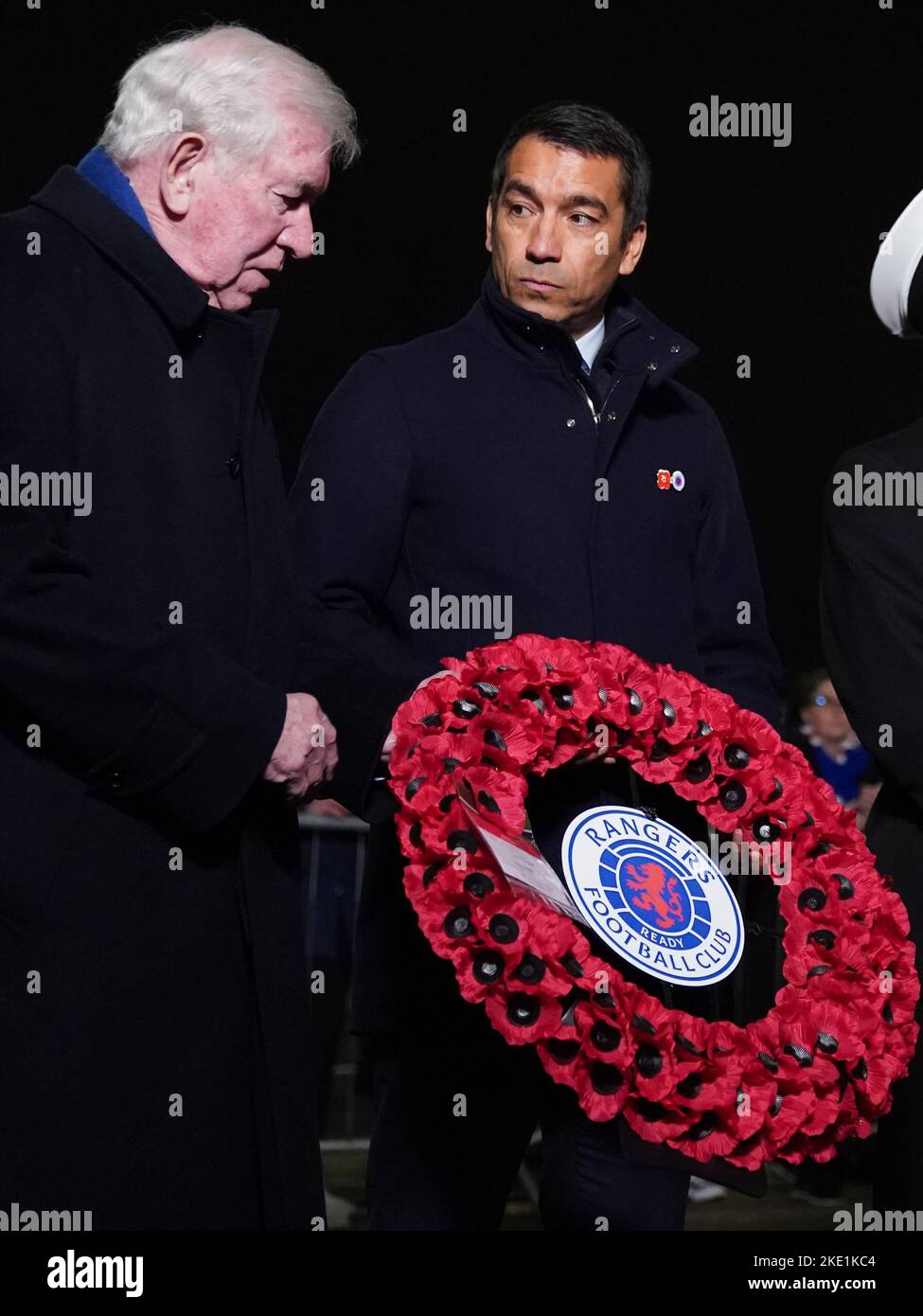 (L-R) Former Rangers player John Greig and Rangers manager Giovanni Van ...