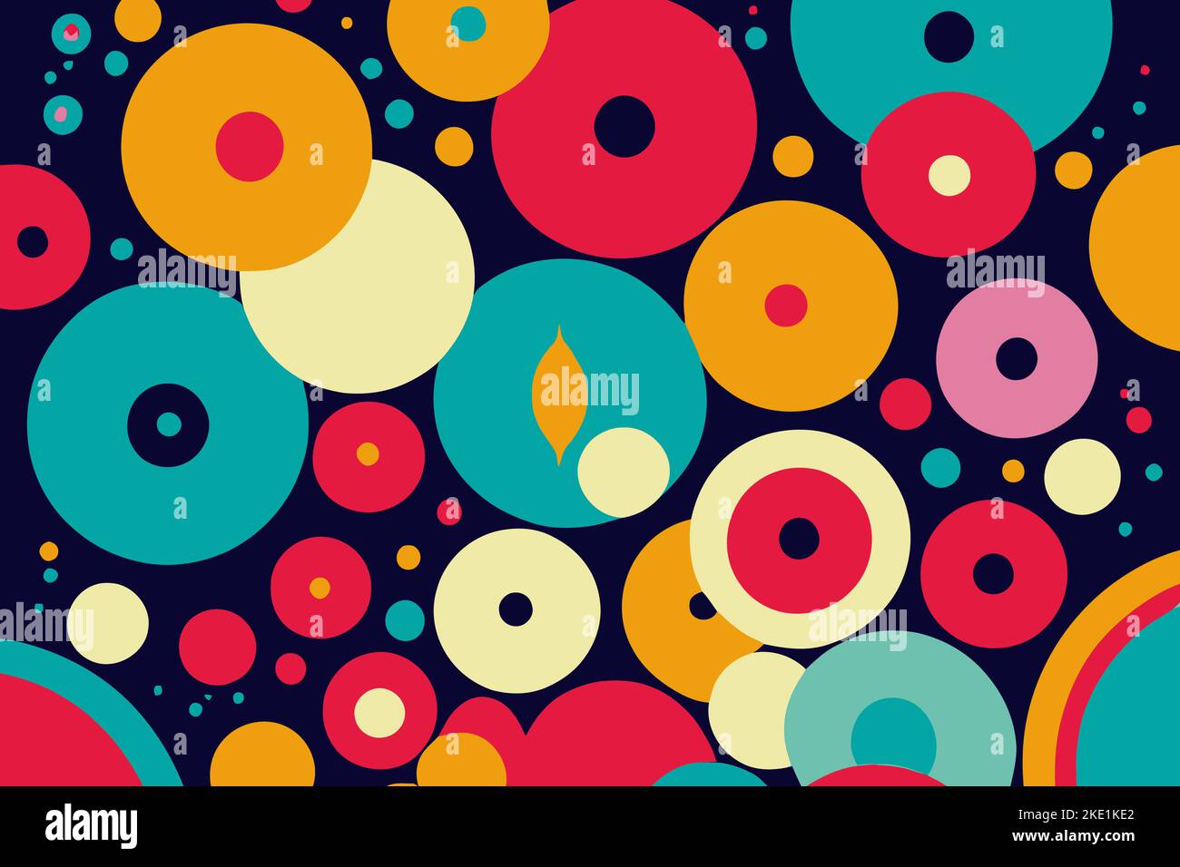 A vivid background of colorful circles inside each other in different ...