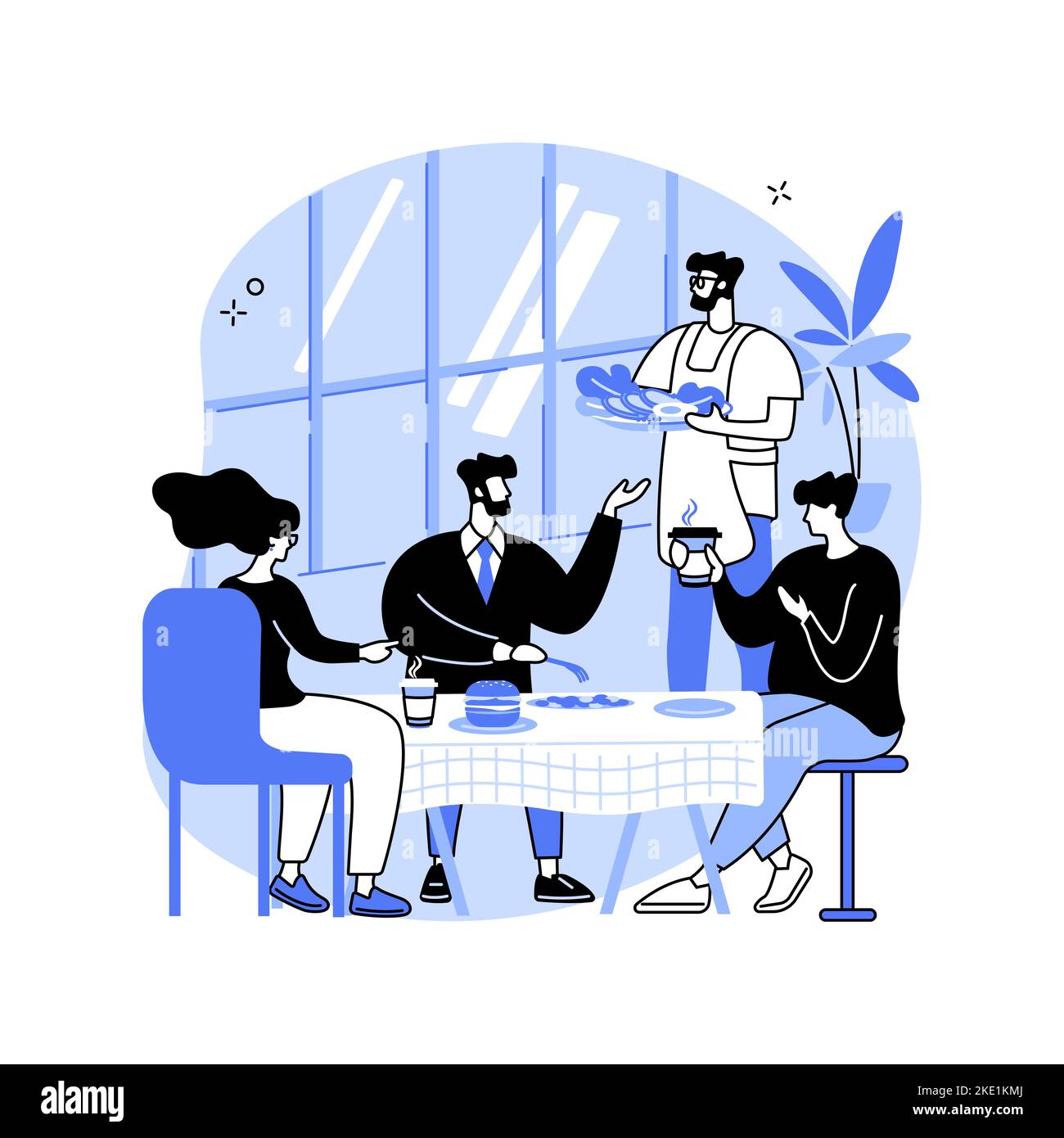 Lunch with colleagues isolated cartoon vector illustrations Stock ...