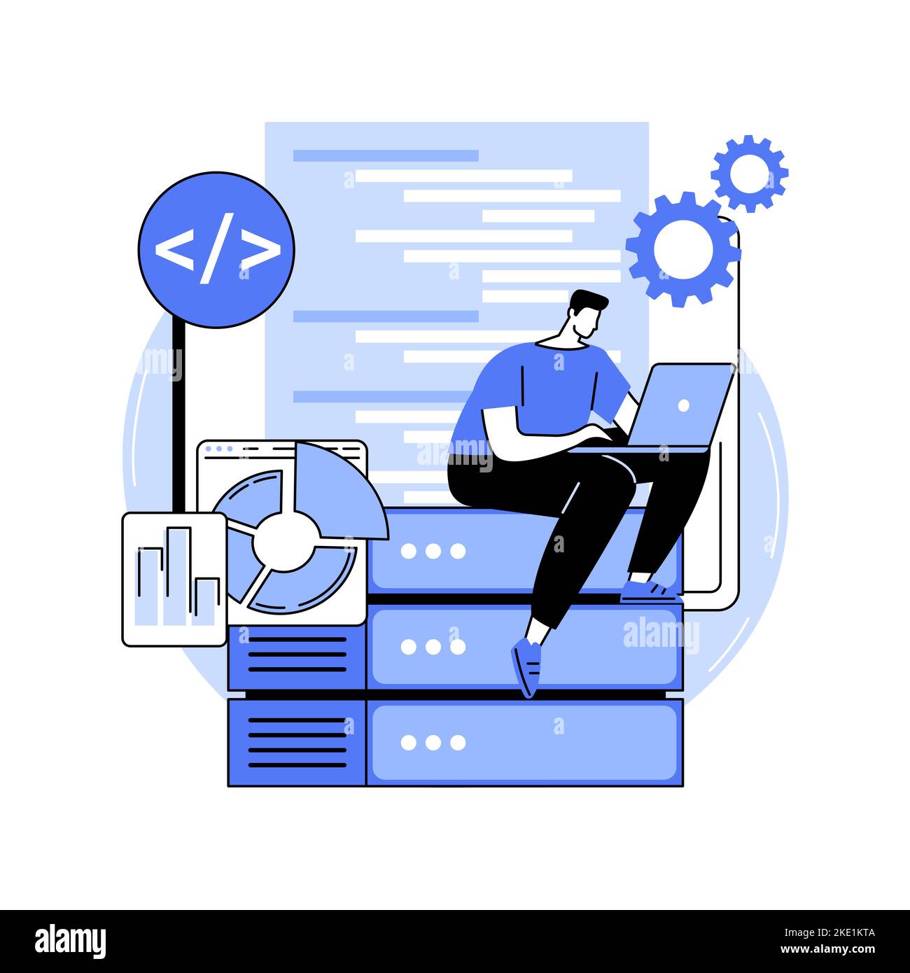 Database Programming Isolated Cartoon Vector Illustrations Stock Vector