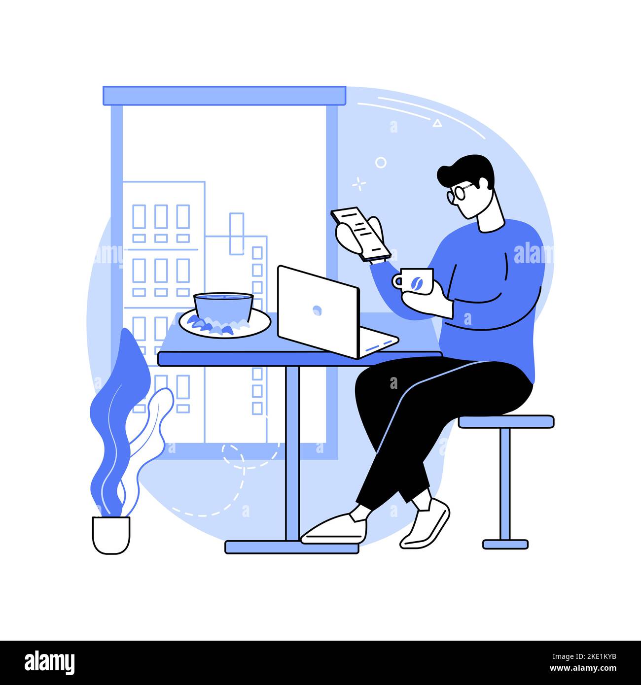 Busy lunch time isolated cartoon vector illustrations Stock Vector ...