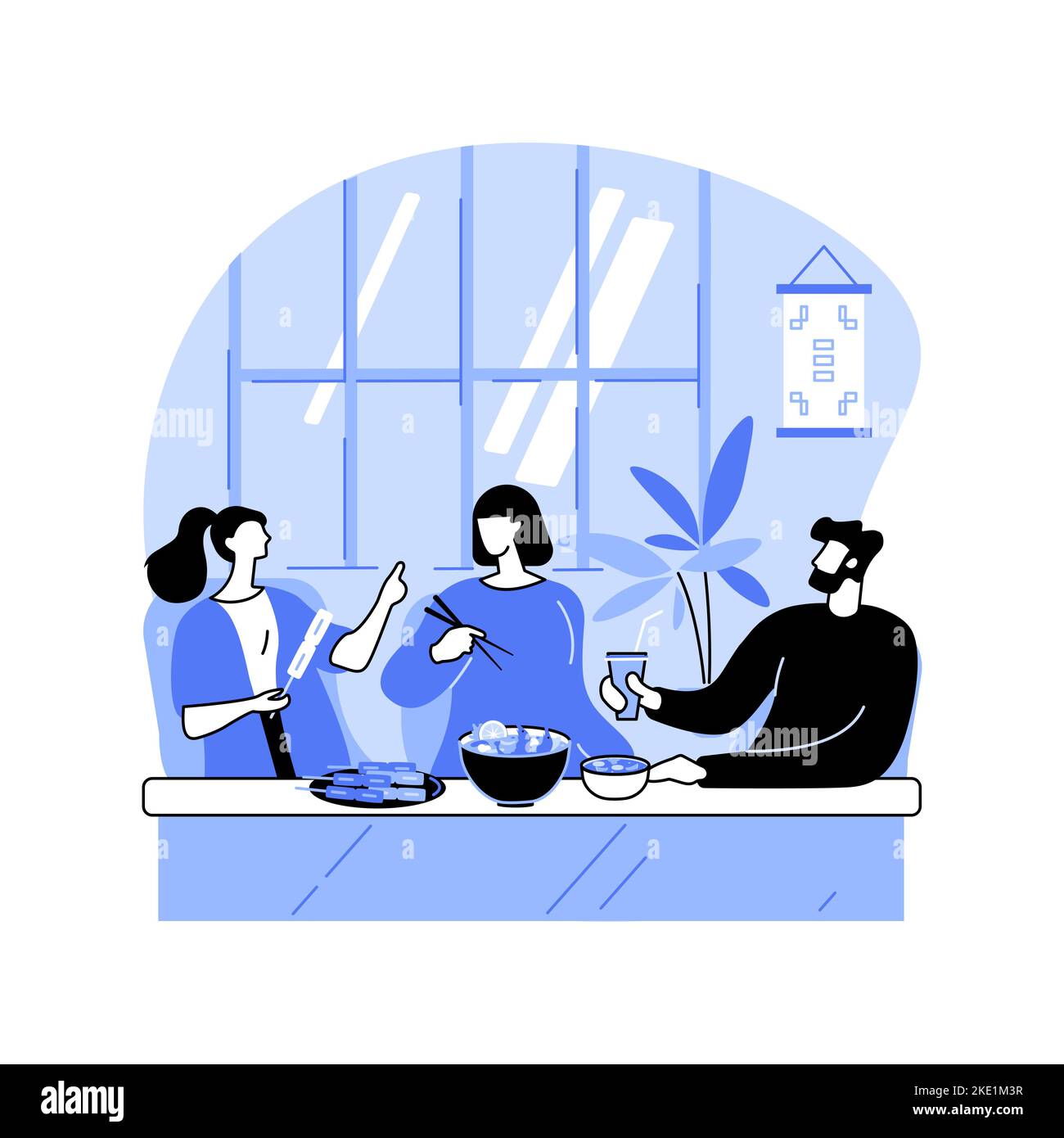 Asian restaurant isolated cartoon vector illustrations Stock Vector ...