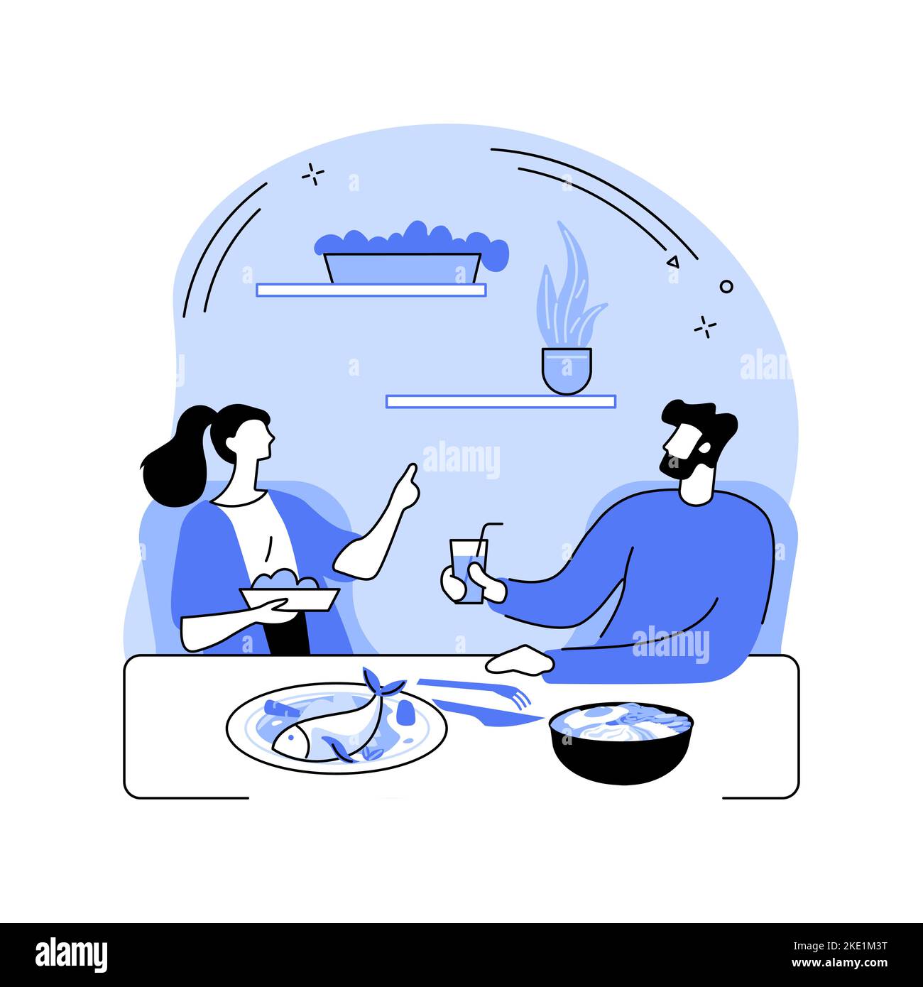 Vegetarian meal isolated cartoon vector illustrations Stock Vector ...