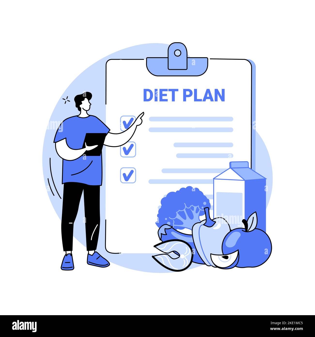 Flexitarian meal plan isolated cartoon vector illustrations Stock ...