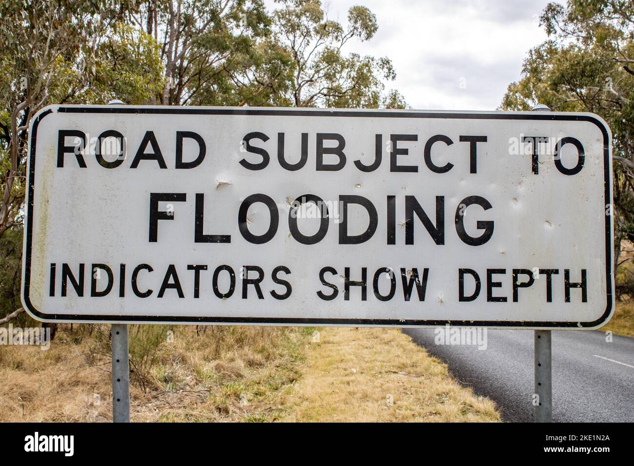 A Road Subject to Flooding Road Sign, in New South Wales, Australia ...