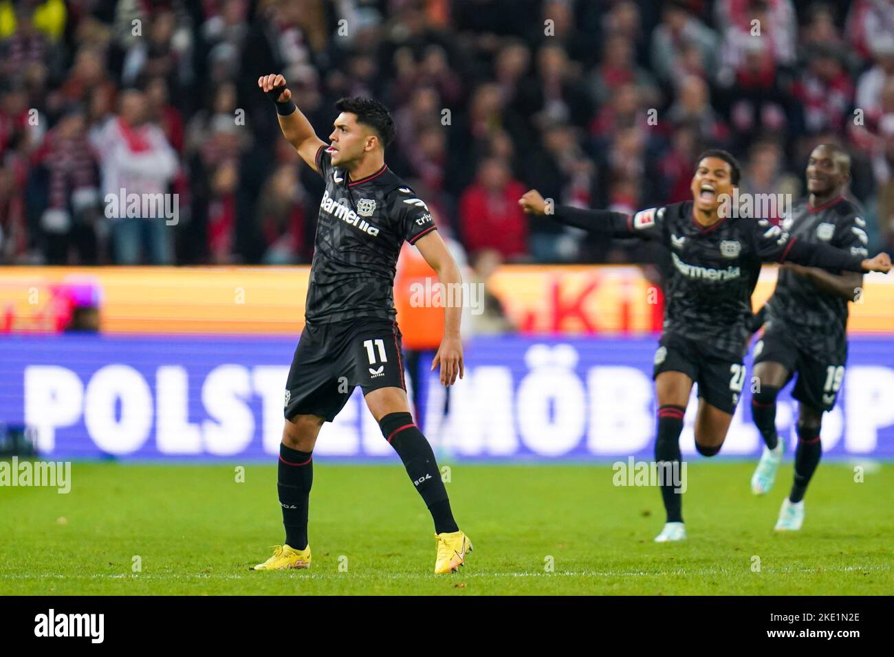 COLOGNE, GERMANY - NOVEMBER 9: Nadiem Amiri of Bayer 04 Leverkusen is ...