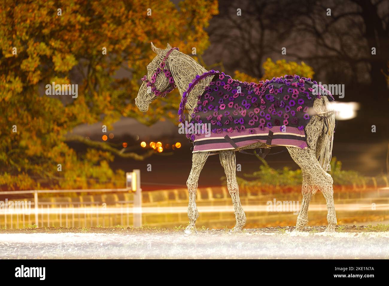 The Horse sculpture at Horsforth in Leeds has been given a new Purple ...