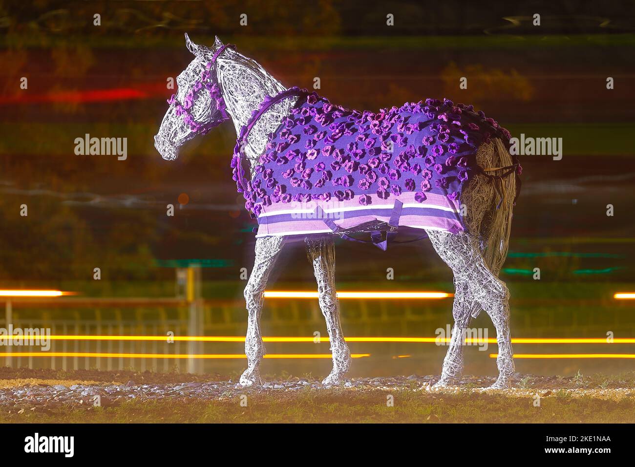 The Horse sculpture at Horsforth in Leeds has been given a new Purple ...