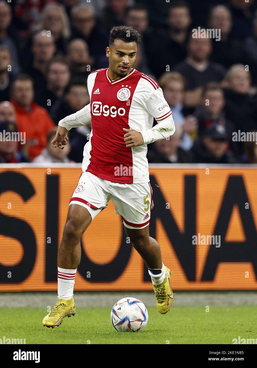 AMSTERDAM - Owen Wijndal of Ajax during the Dutch Eredivisie match ...