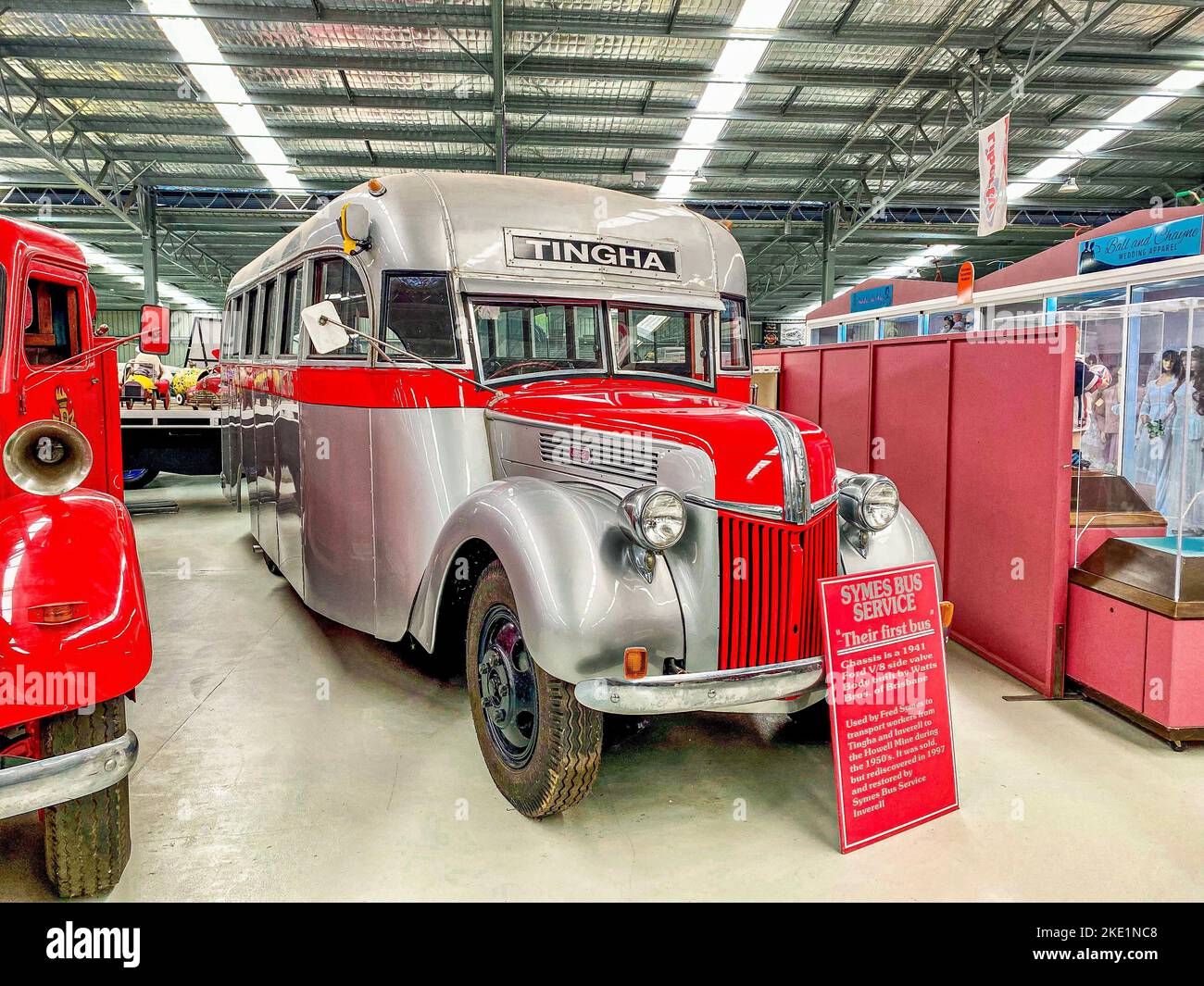 A closeup of a 1941 Old Bus on display at the National Transport Museum ...