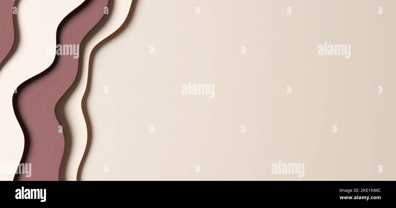 Beige colored paper texture background. Minimal paper cut style ...