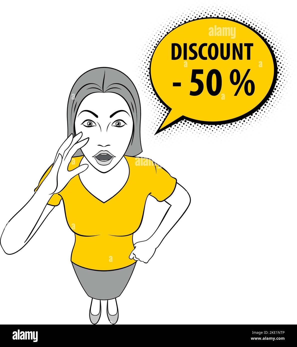 Cartoon woman listening bubble hi-res stock photography and images - Alamy