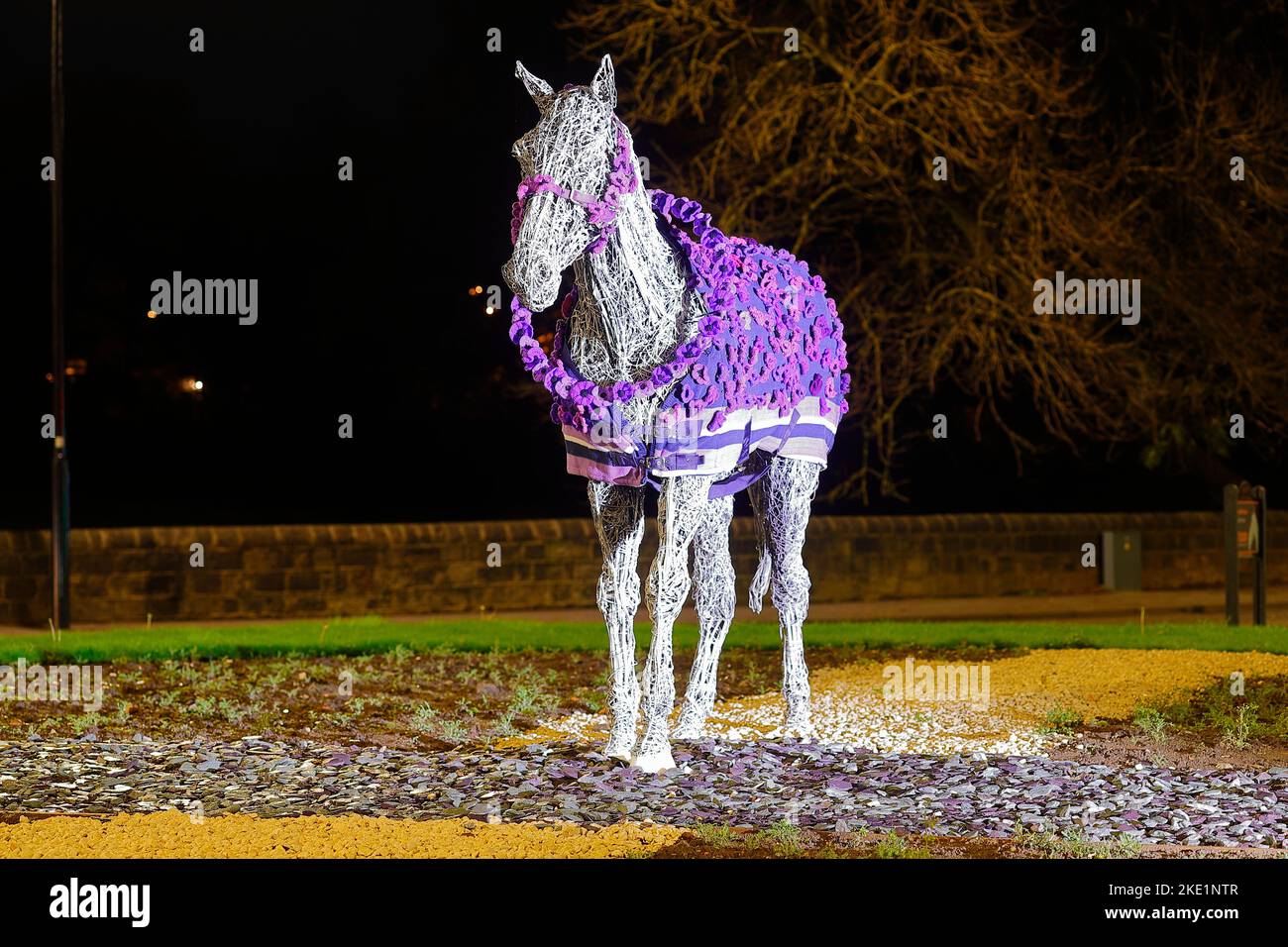 The Horse sculpture at Horsforth in Leeds has been given a new Purple ...
