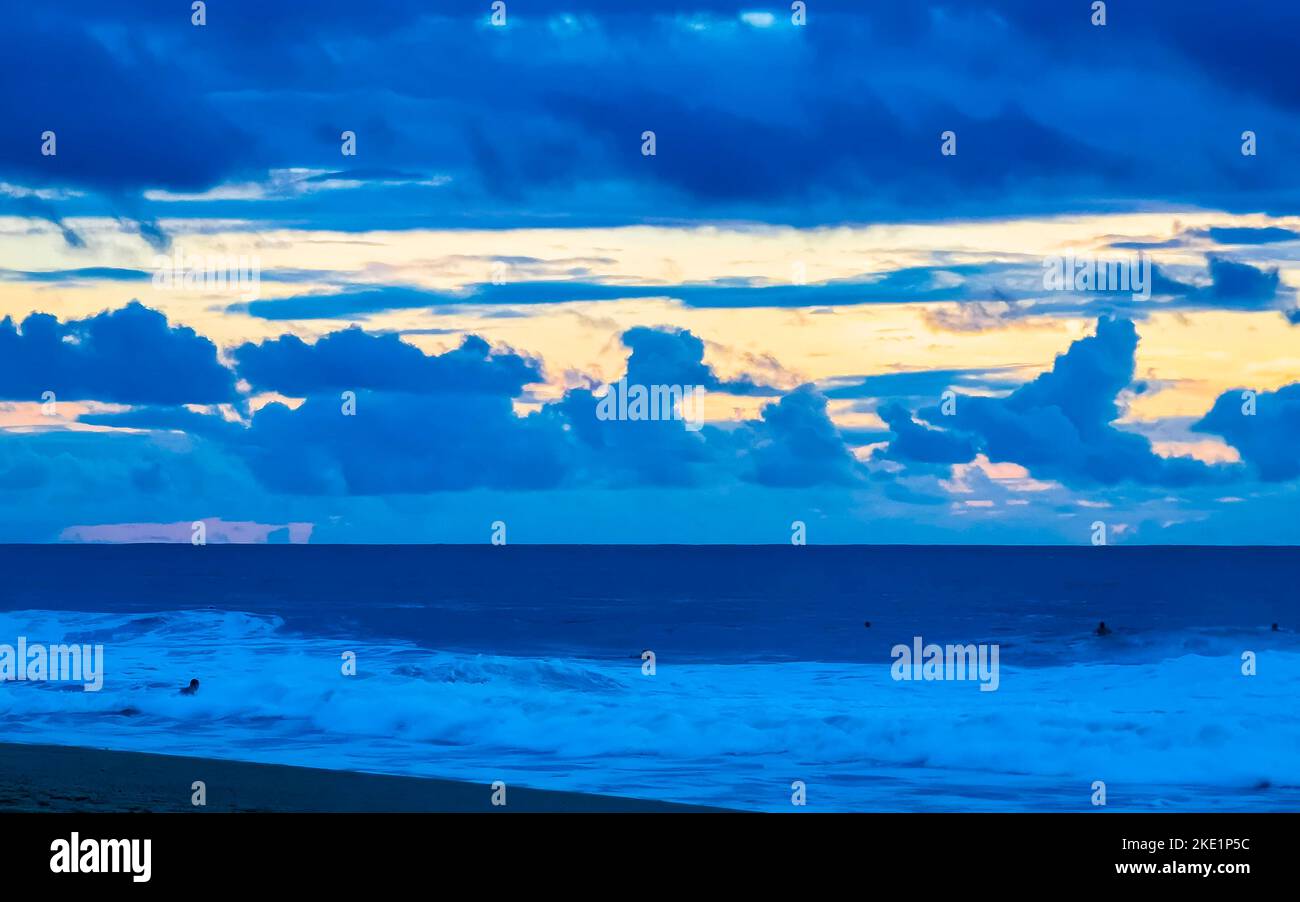 Beautiful stunning colorful and golden sunset in yellow orange red on ...