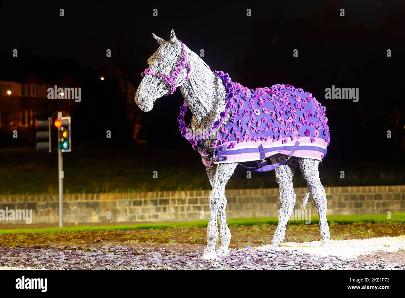 The Horse sculpture at Horsforth in Leeds has been given a new Purple ...