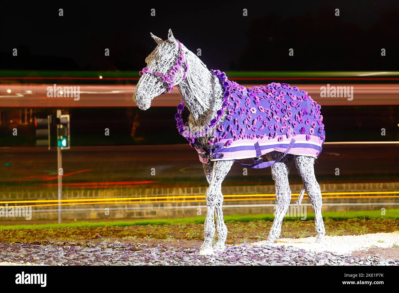 The Horse sculpture at Horsforth in Leeds has been given a new Purple ...