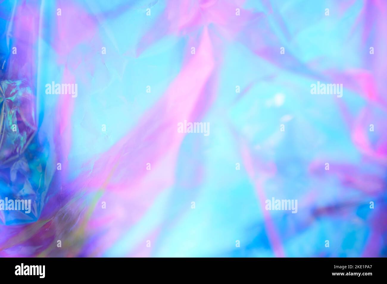 Transparent holographic wrinkled polyethylene background. Holographic ...