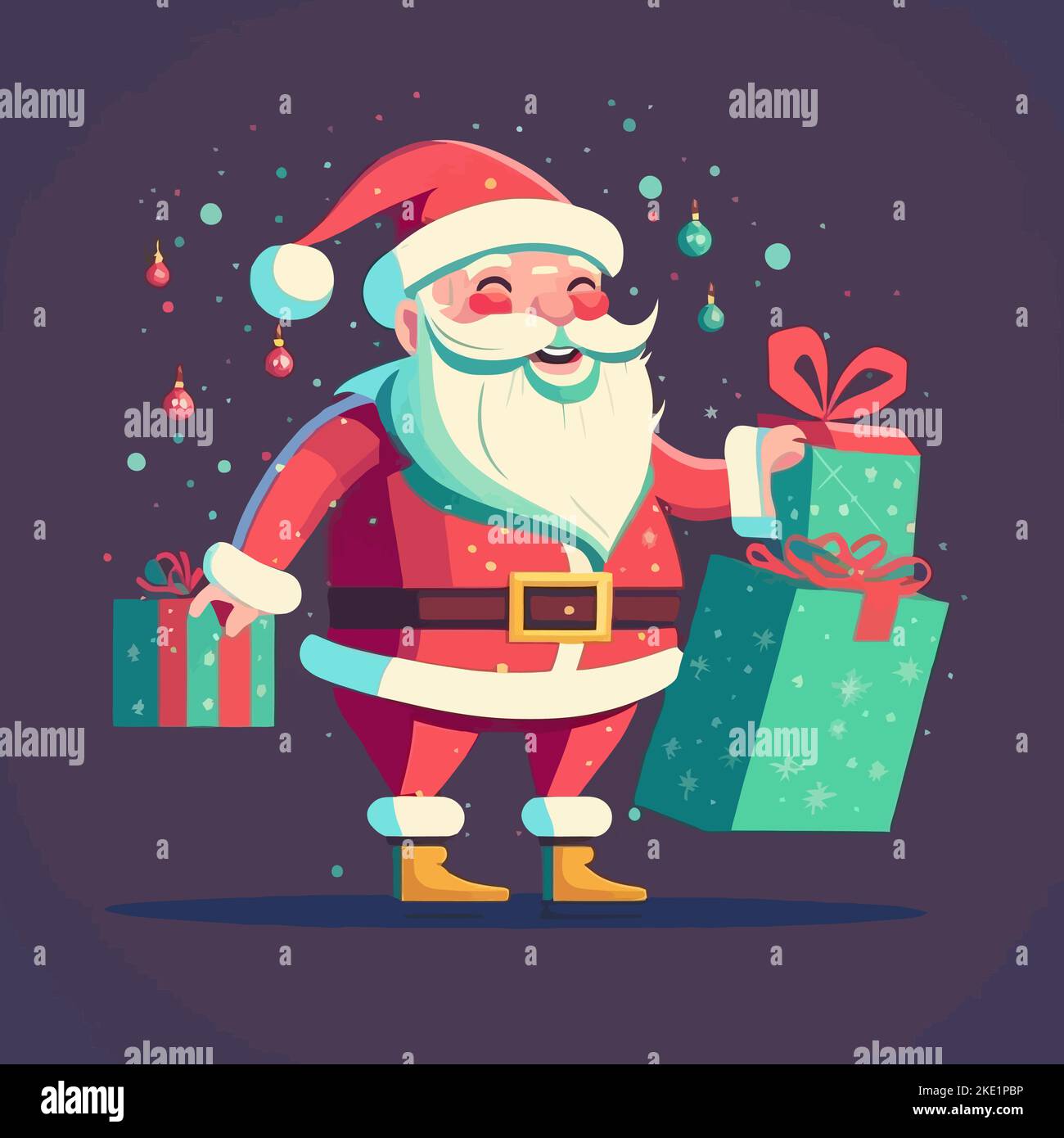 A vector illustration of the Santa Claus bringing presents Stock Vector ...