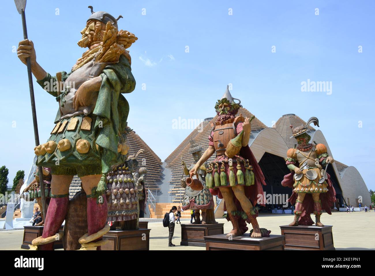 Statue of Fornaro - baker standing in a group of statues of The Food ...