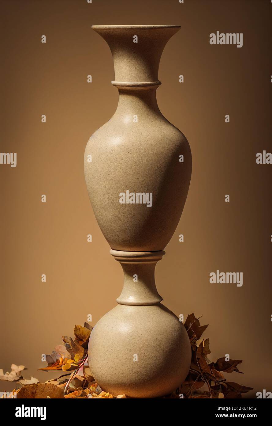 A vertical still life of a plant in a beige vase Stock Photo - Alamy