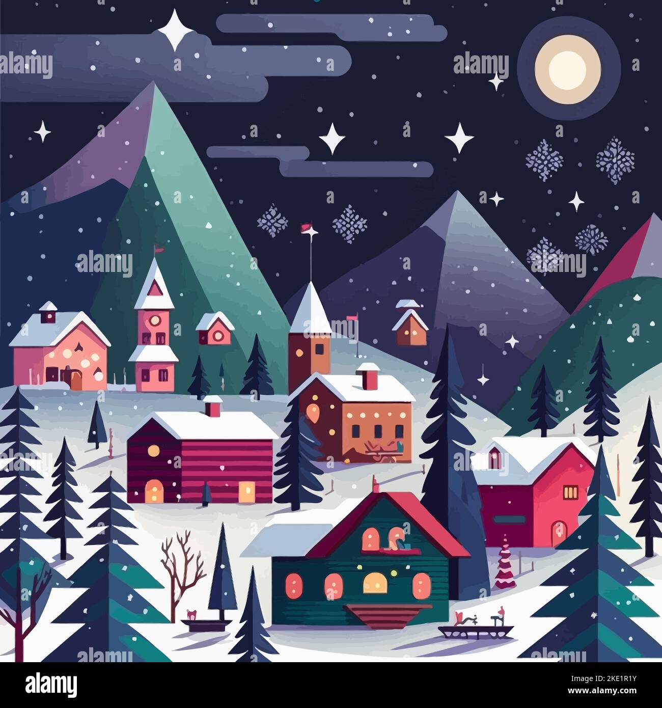 The small village Stock Vector Images - Alamy