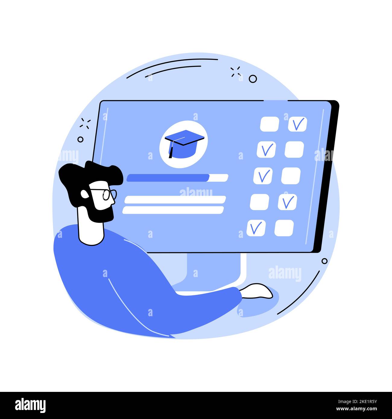 Online exam isolated cartoon vector illustrations Stock Vector Image ...