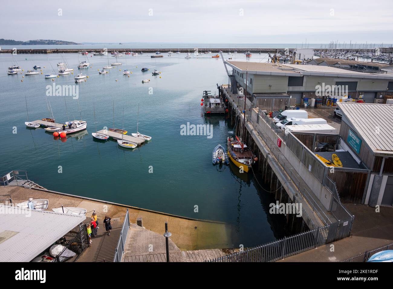 Fishing boats in the harbour at Brixham Fish Market, Brixham, South ...