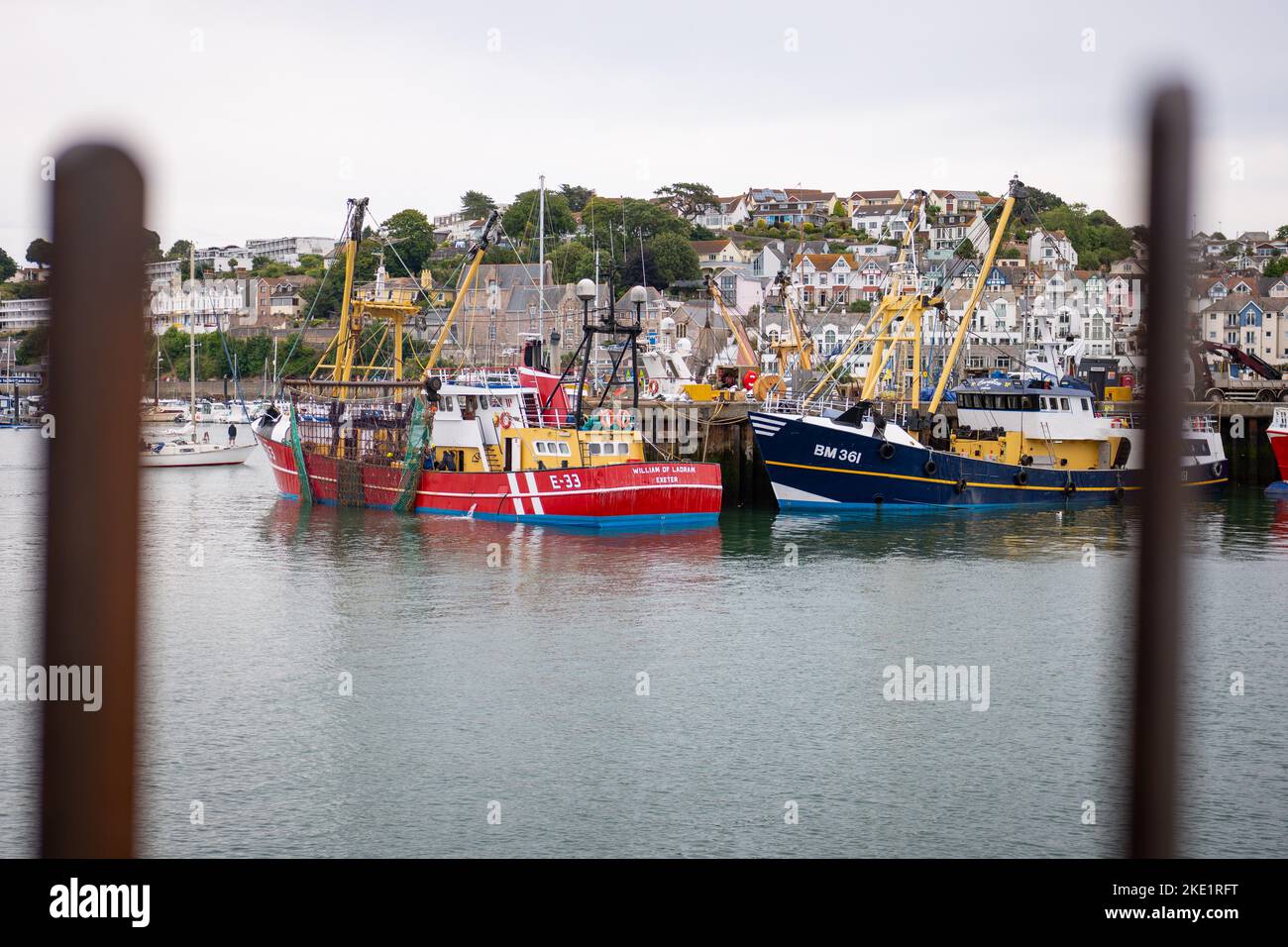 Fishing boats in the harbour at Brixham Fish Market, Brixham, South ...