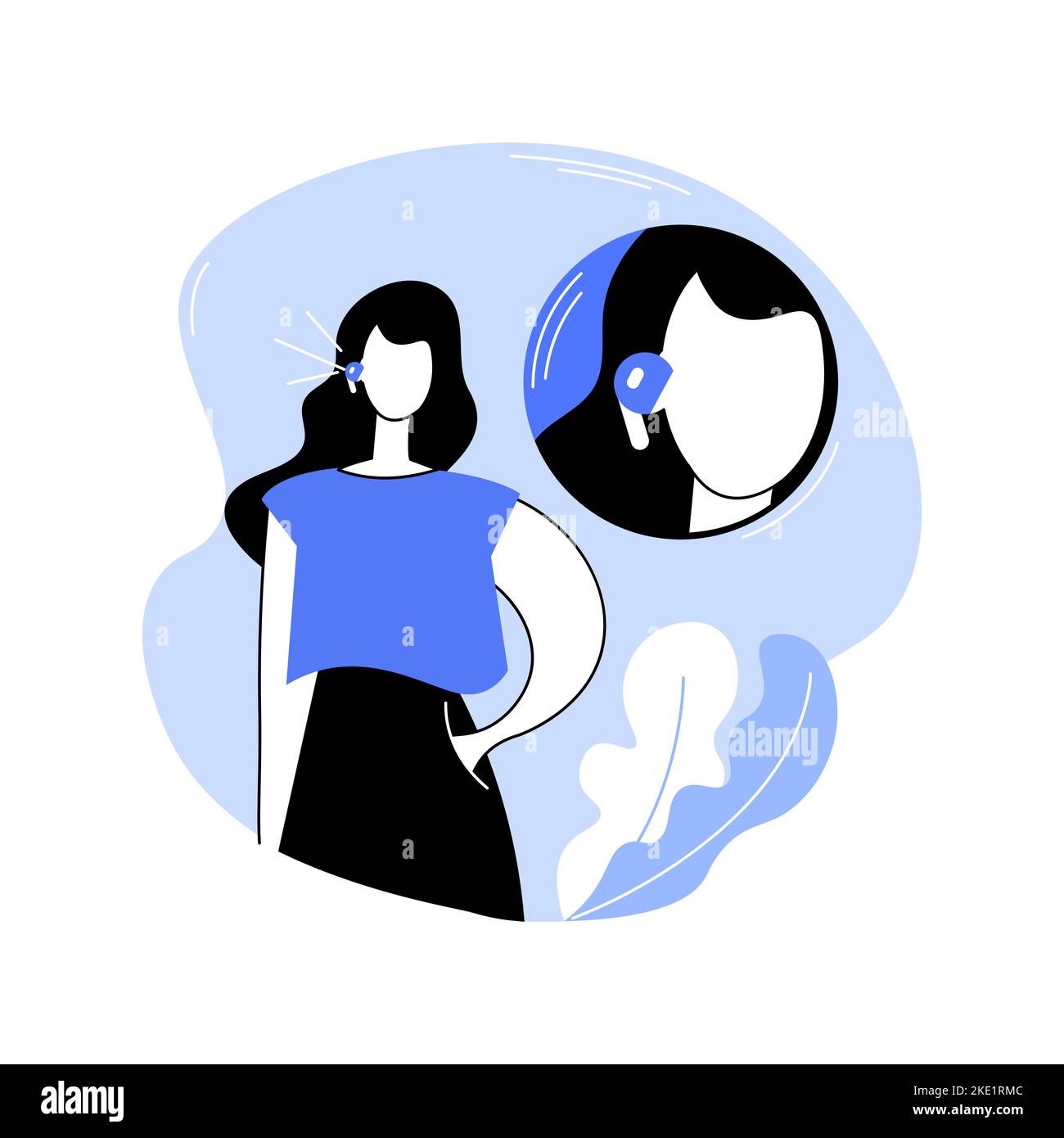Wireless earbuds isolated cartoon vector illustrations Stock Vector ...