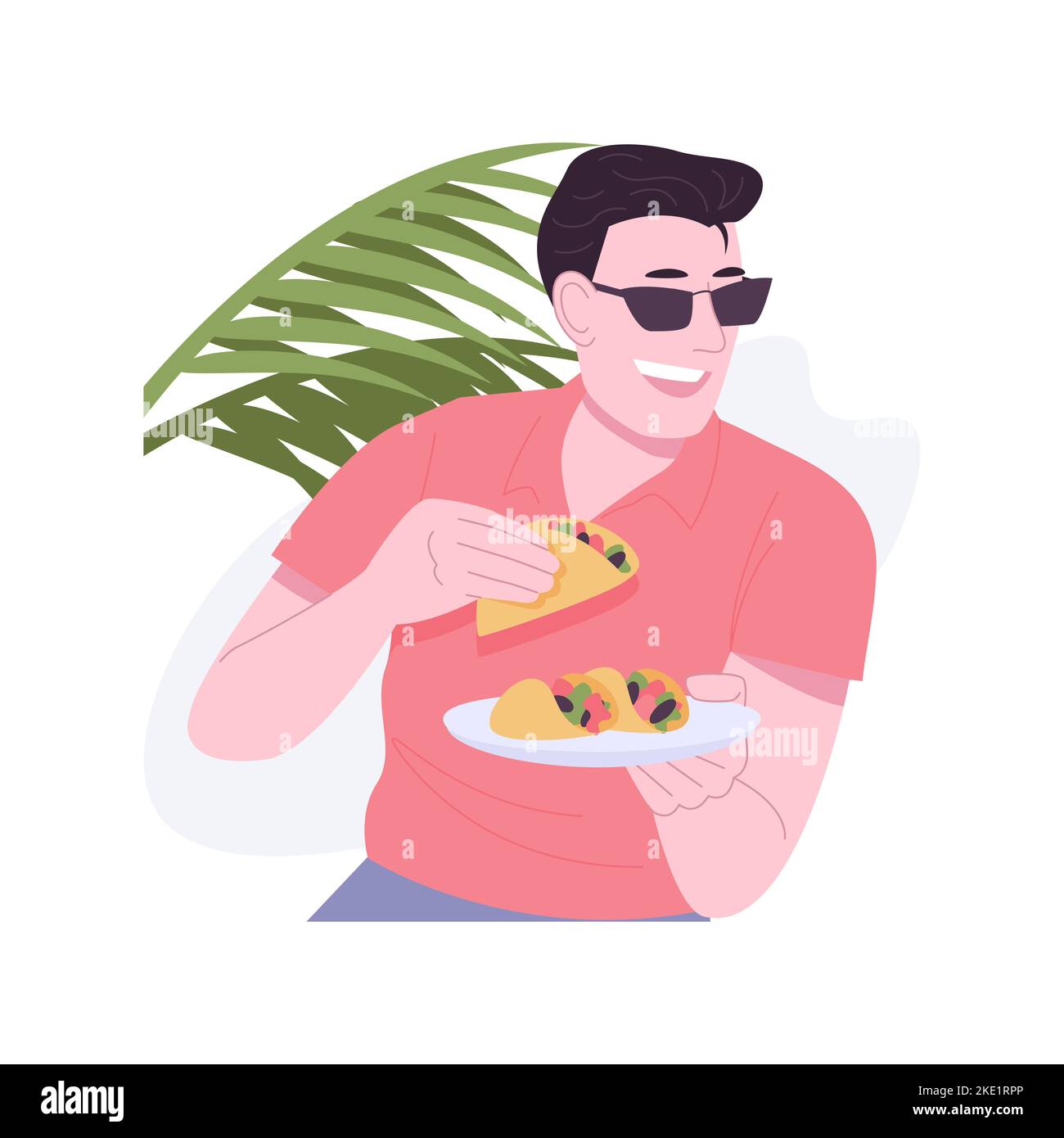 Mexican tacos isolated cartoon vector illustrations Stock Vector Image ...