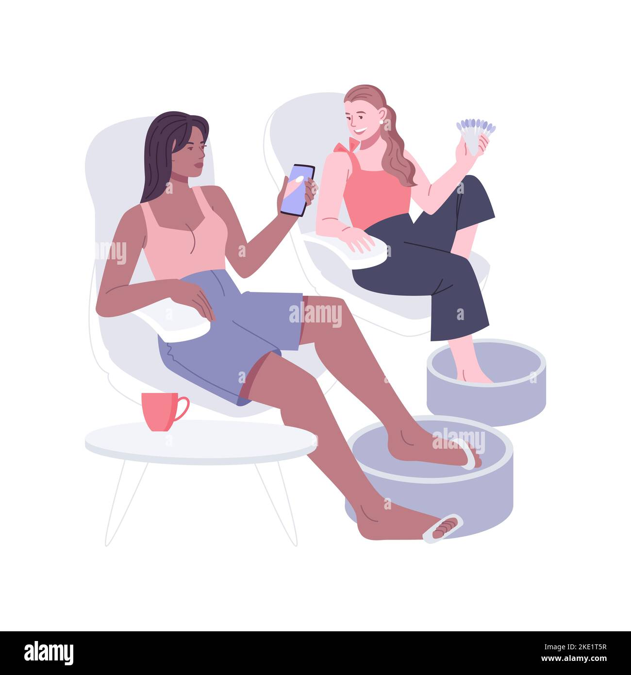 Pedicure salon isolated cartoon vector illustrations Stock Vector Image ...