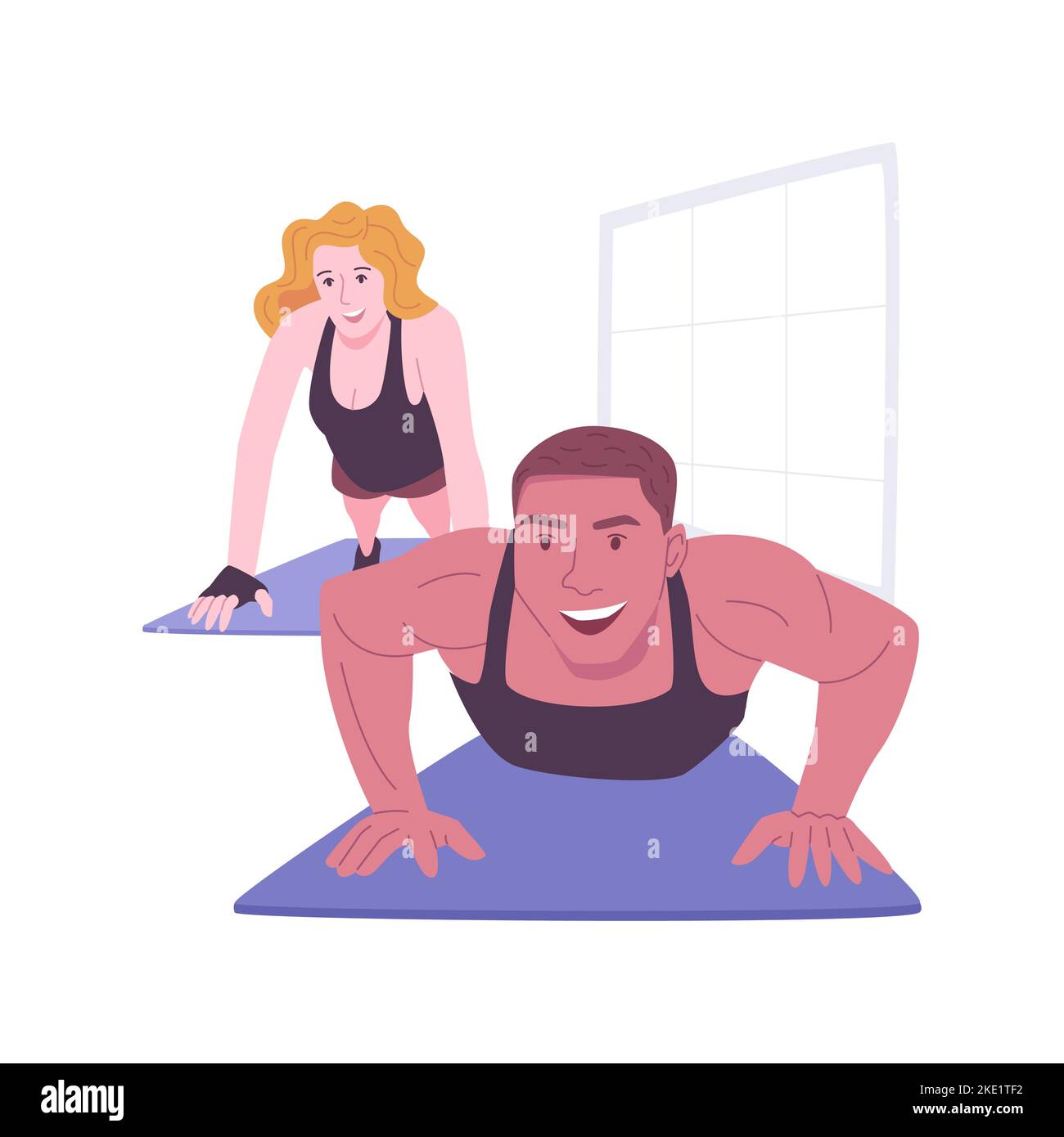 Yoga workout isolated cartoon vector illustrations Stock Vector Image ...