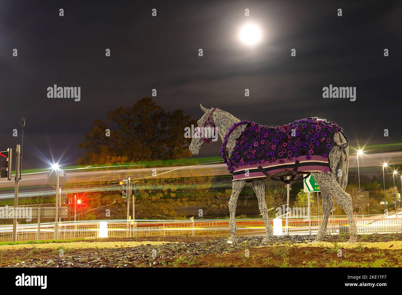 The Horse sculpture at Horsforth in Leeds has been given a new Purple ...