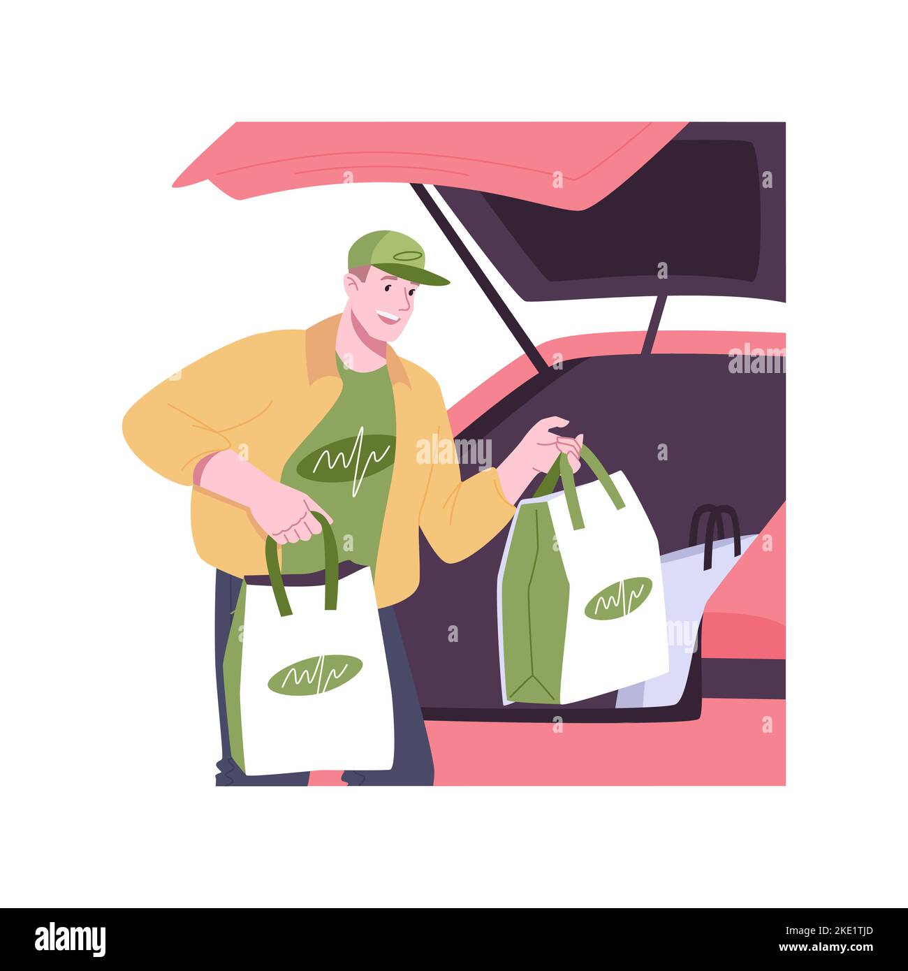 Loading groceries isolated cartoon vector illustrations Stock Vector ...