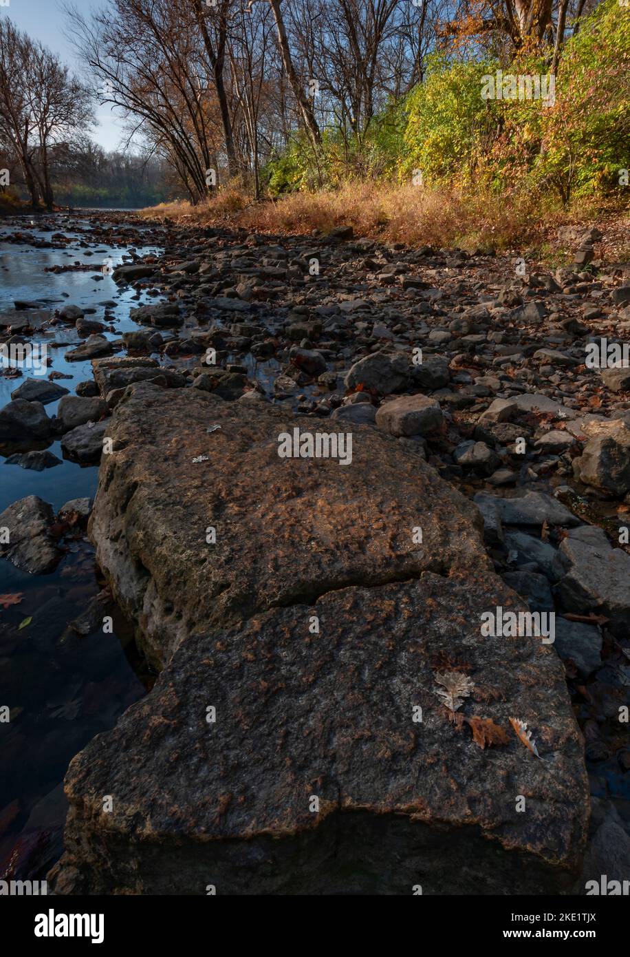 Rock Creek shows off its autumn colors and is aptly named for the rocks ...