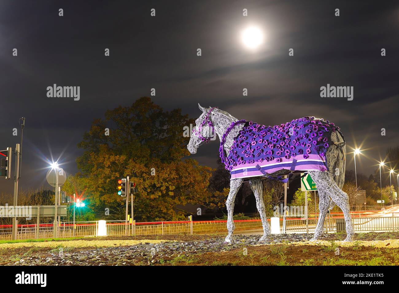 The Horse sculpture at Horsforth in Leeds has been given a new Purple ...