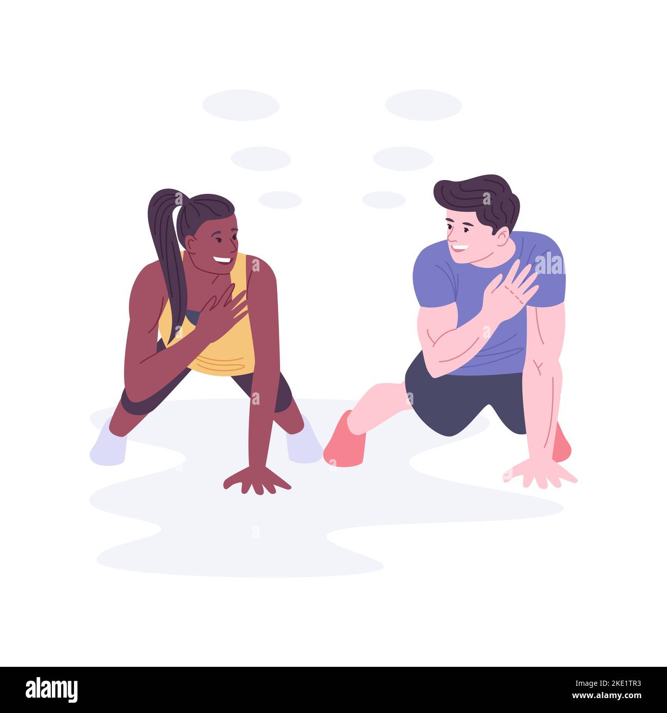 Training together isolated cartoon vector illustrations Stock Vector ...