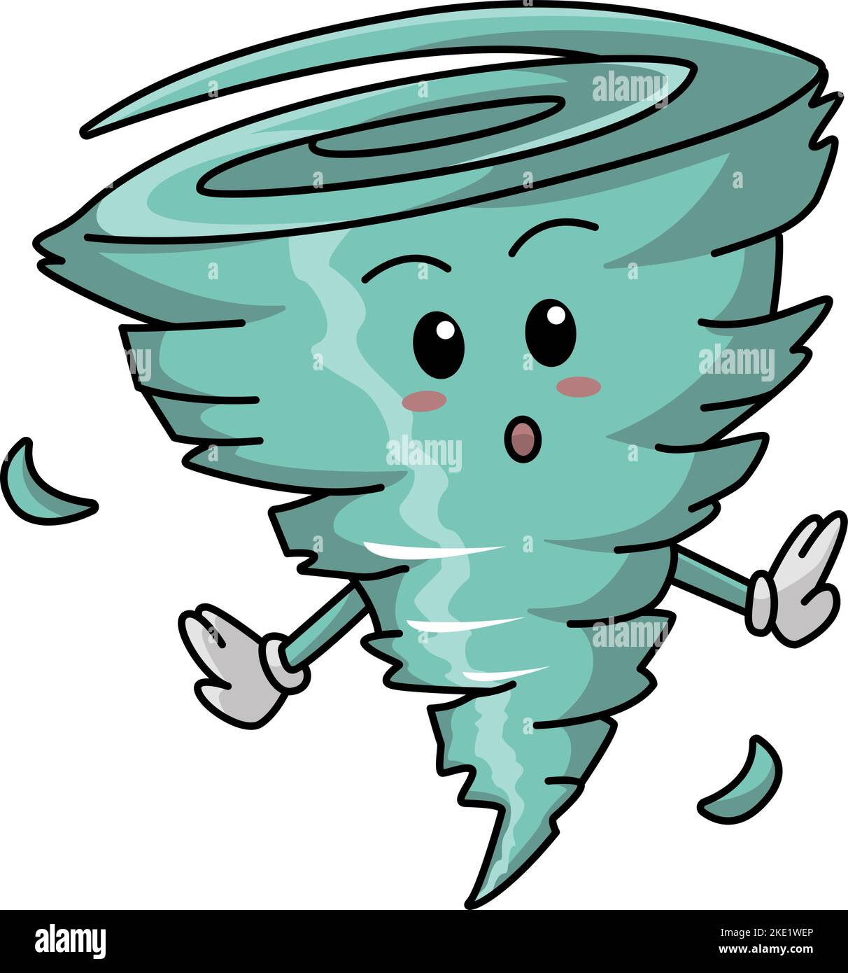 A vertical of cute kawaii surprised whirlwind clipart Stock Vector ...