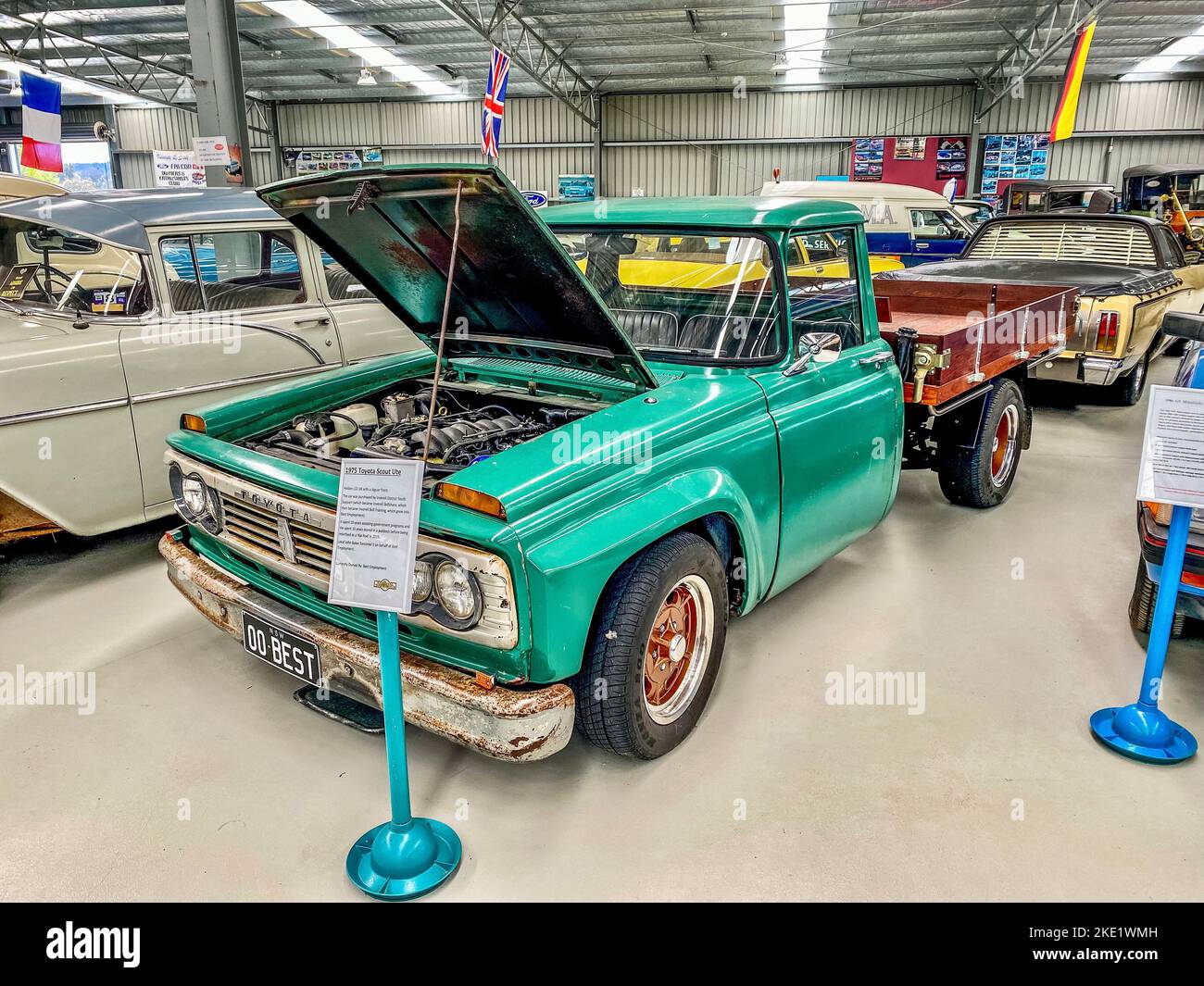 A 1975 Toyota Scout Ute classic car displayed at the National Transport ...