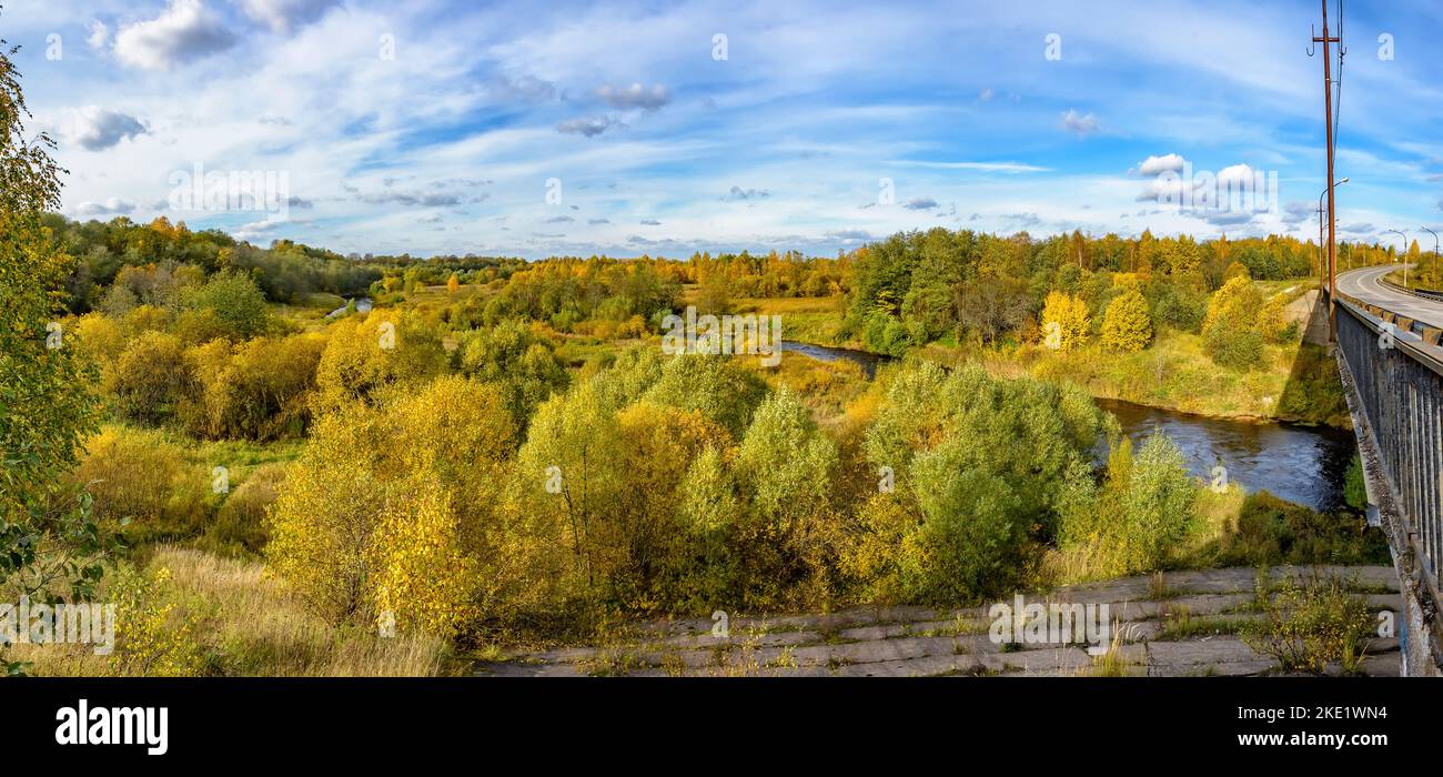 View of the river Tosna in the Sablinsky reserve in the Leningrad ...